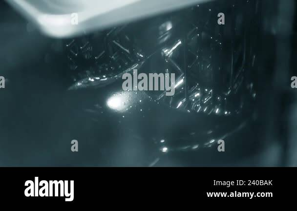 Process working 3D printer. 3D printing from liquid material close-up ...