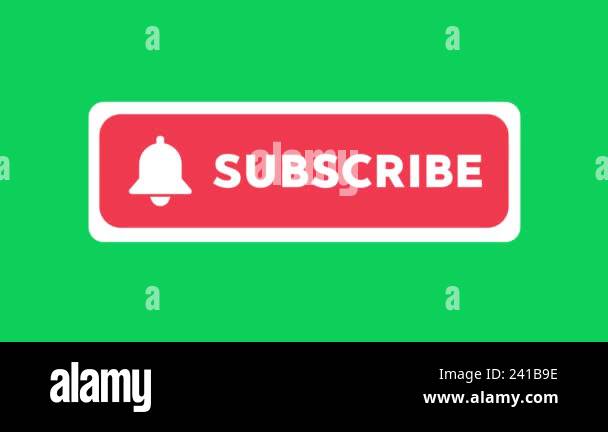 Rounded Corner Youtube Subscribe Button green screen Stock Video ...