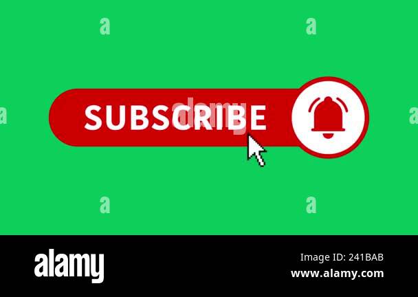 Rounded Corner Youtube Subscribe Button green screen Stock Video ...