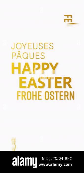 Vertical video animation of Happy Easter message in different languages ...