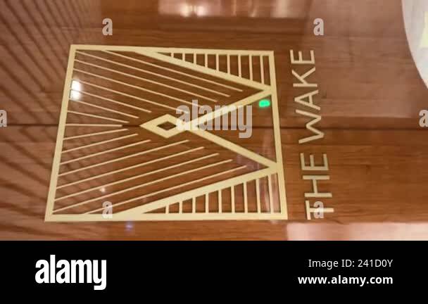 Wake Restaurant sign name main entrance to the restaurant. cruise ship ...