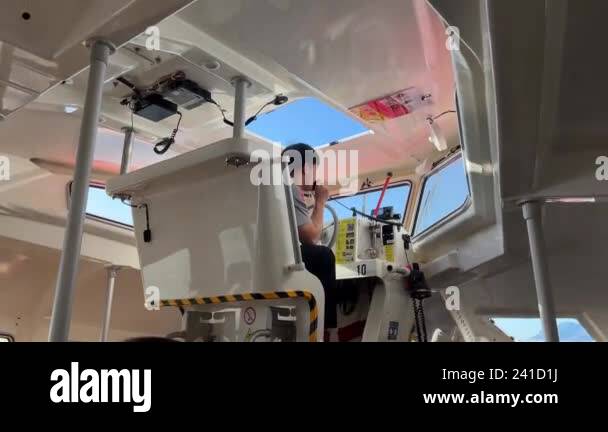 cruise liner arrived at port people boarded boat and got to shore boat ...