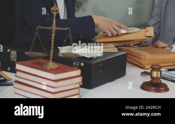 man in suit counting money and making bribe to corruption, bribery and ...