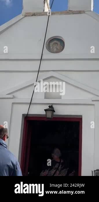 Old Town of Mykonos, Chora, whitewashed cubic houses, bright colors ...