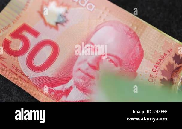 Closeup and detailed view of banknotes of different currencies and ...