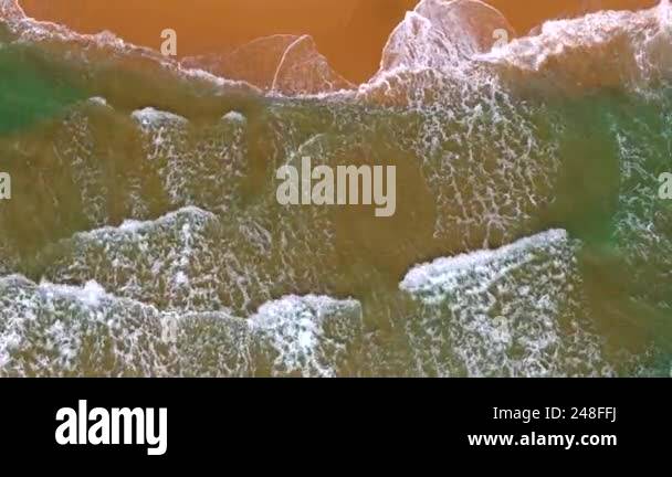 Drone view of beautiful seamless never ending footage while turquiose ...