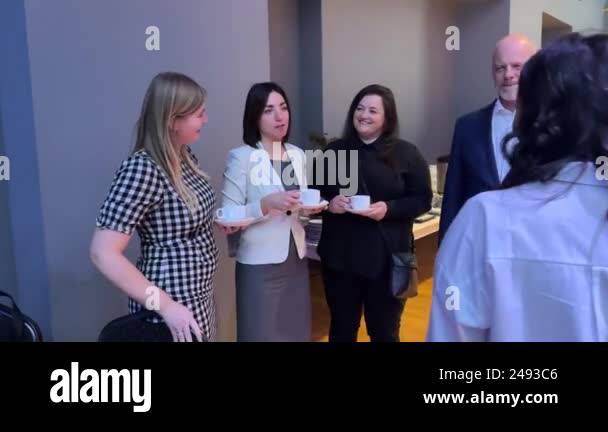 Valmiera, Latvia - October 18, 2024 - A group of women networking over ...