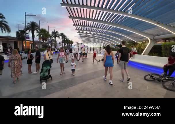 Evening beach promenade illuminated Stock Videos & Footage - HD and 4K ...