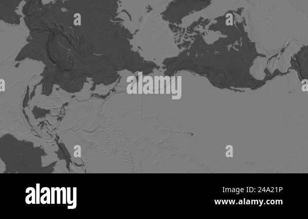Subarctic Pacific Ocean. Location diagram on a bilevel elevation map in ...