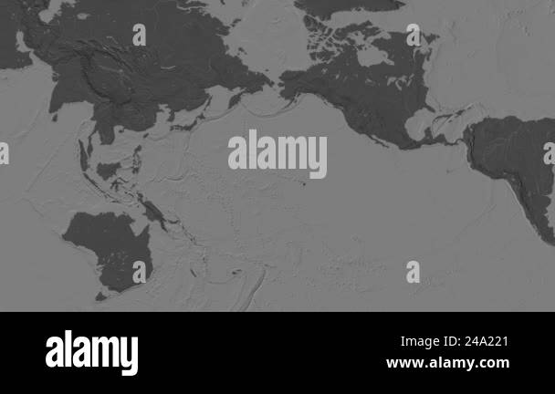 North Pacific Ocean. Location diagram on a bilevel elevation map in the ...