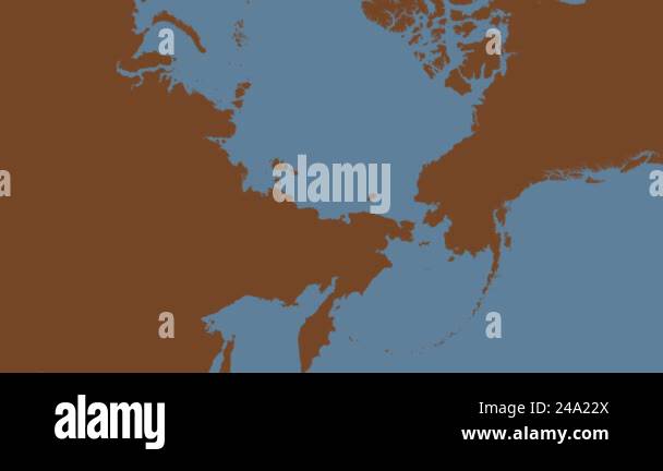 East Siberian Sea region on the background of a solid color map of the ...