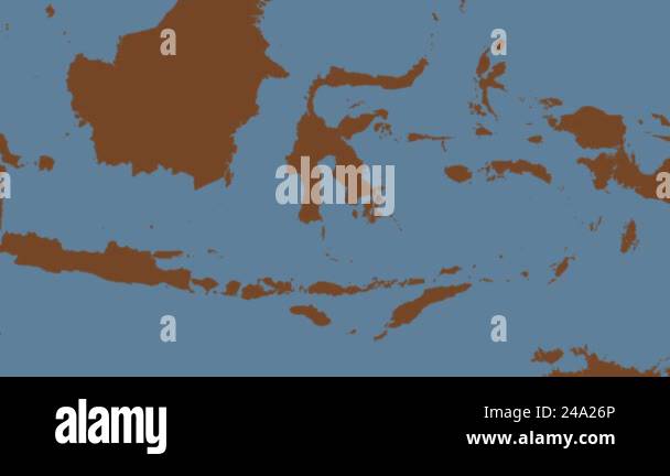Gulf of Boni region on the background of a solid color map of the world ...