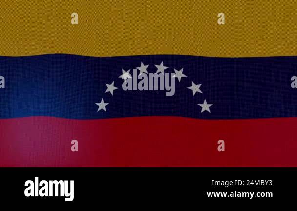Beautiful and spectacular flag of Venezuela, waved with certain ...