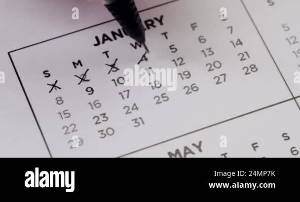 This video showcases a time lapse of a calendar month with each day ...