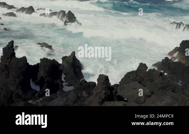 Captivating scene along the rocky shores of Portugal with powerful ...