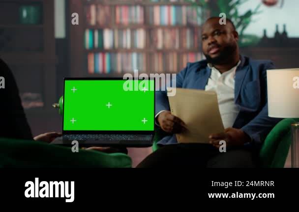 Professional CIA team share mission details next to copy space display ...