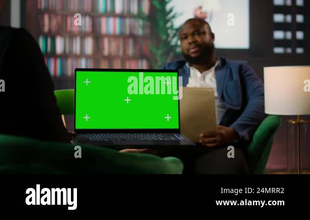 Professional CIA team share mission details next to copy space display ...