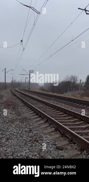 Railway rails that go into the distance. Railway. The road of life. The ...