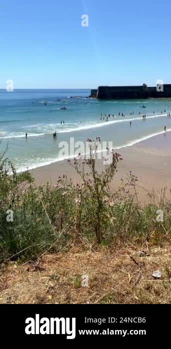 Stunning Beach Landscape in Oeiras, Portugal - May 1, 2023 Stock Video ...