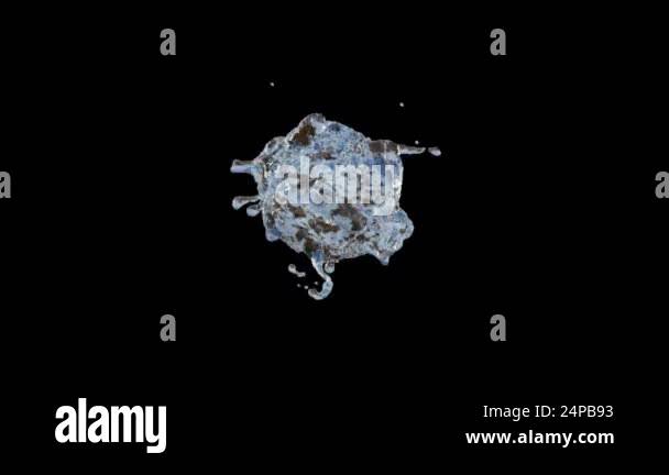 3d rendering of liquid simulation with alpha channel (transparent ...