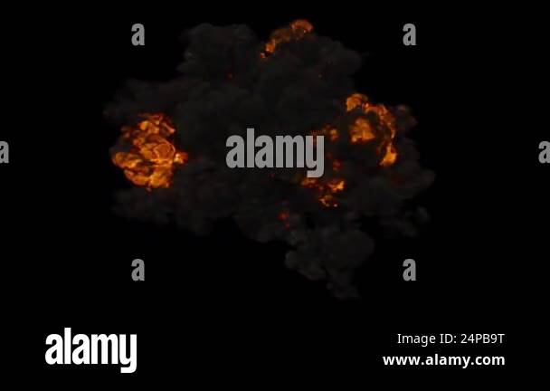 3d rendering of fire explosion simulation with alpha channel ...