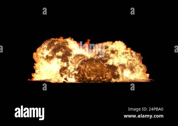 3d rendering of fire explosion simulation with alpha channel ...