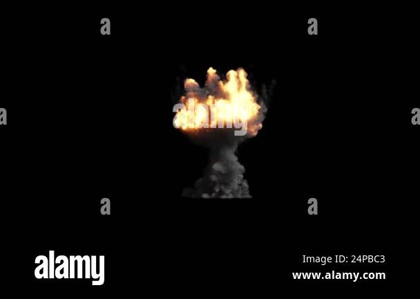 3d rendering of fire explosion simulation with alpha channel ...