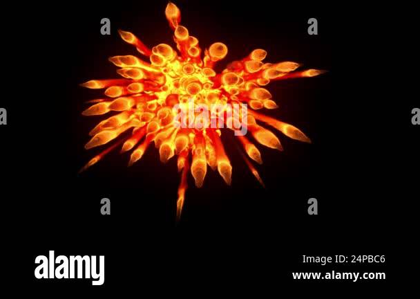 3d rendering of fire explosion simulation with alpha channel ...