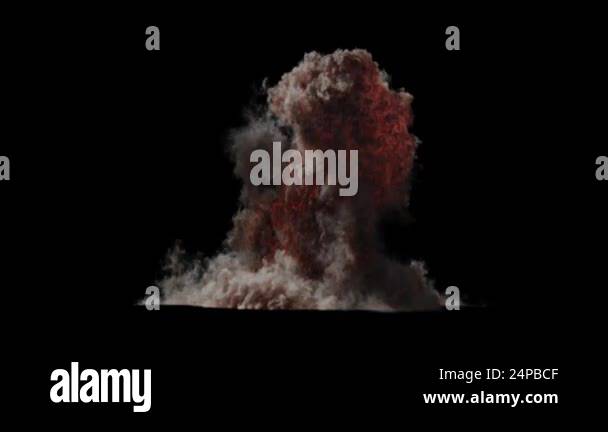 3d rendering of fire explosion simulation with alpha channel ...
