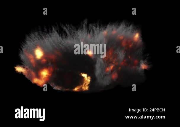 3d rendering of fire explosion simulation with alpha channel ...