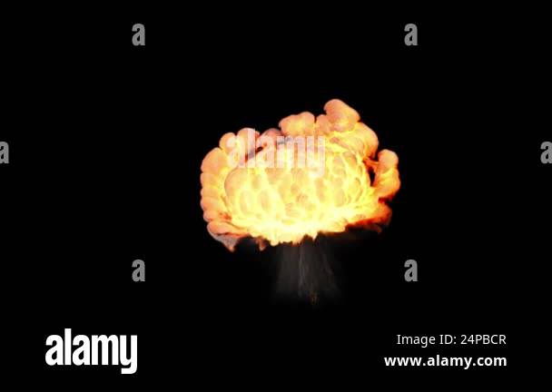 3d rendering of fire explosion simulation with alpha channel ...