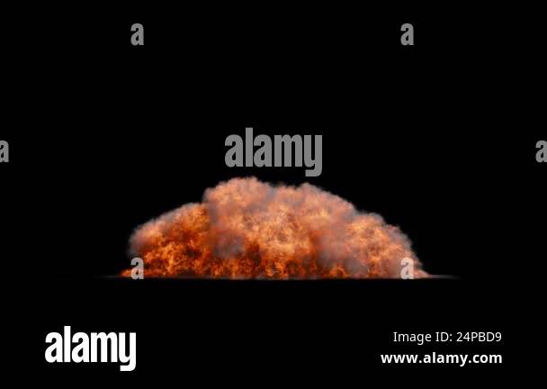 3d rendering of fire explosion simulation with alpha channel ...