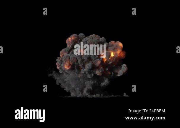 3d rendering of fire explosion simulation with alpha channel ...