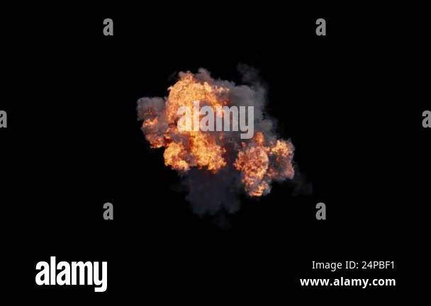 3d rendering of fire explosion simulation with alpha channel ...