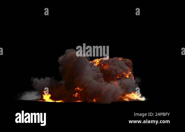 3d rendering of fire explosion simulation with alpha channel ...