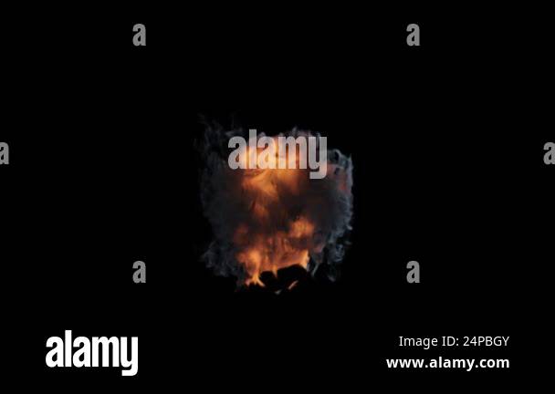 3d rendering of fire simulation with alpha channel (transparent ...