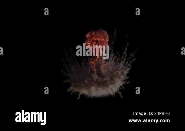 3d rendering of fire explosion simulation with alpha channel ...