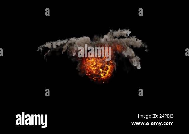 3d rendering of fire explosion simulation with alpha channel ...