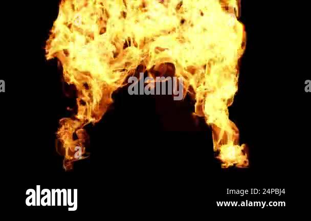 3d rendering of fire simulation with alpha channel (transparent ...