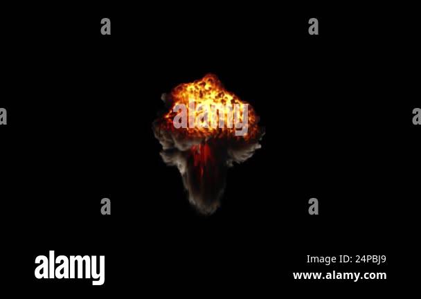 3d rendering of fire explosion simulation with alpha channel ...