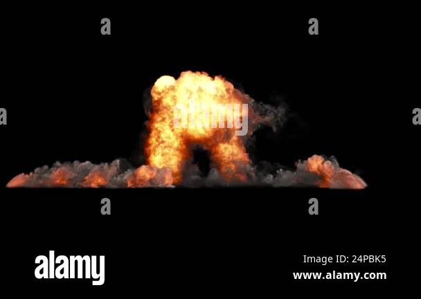 3d rendering of fire explosion simulation with alpha channel ...