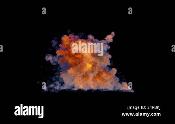 3d rendering of fire explosion simulation with alpha channel ...