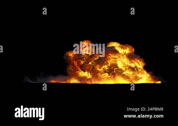3d rendering of fire simulation with alpha channel (transparent ...