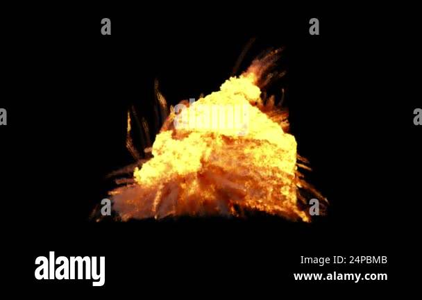 3d rendering of fire explosion simulation with alpha channel ...