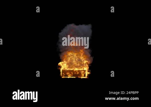 3d rendering of fire simulation with alpha channel (transparent ...