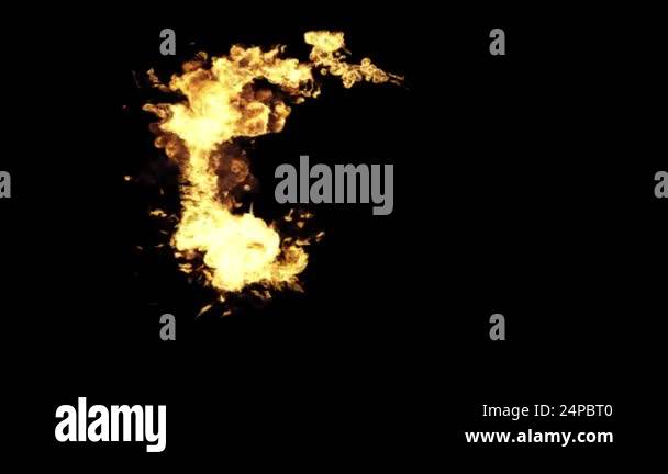 3d rendering of fire simulation with alpha channel (transparent ...