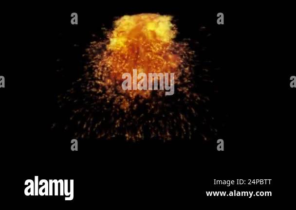3d rendering of fire explosion simulation with alpha channel ...