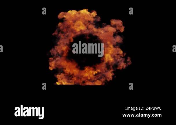 3d rendering of fire explosion simulation with alpha channel ...