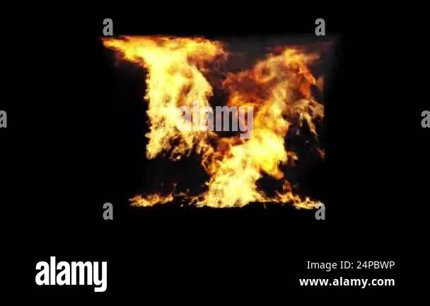 3d rendering of fire simulation with alpha channel (transparent ...