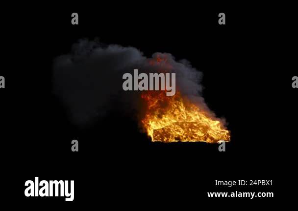 3d rendering of fire simulation with alpha channel (transparent ...